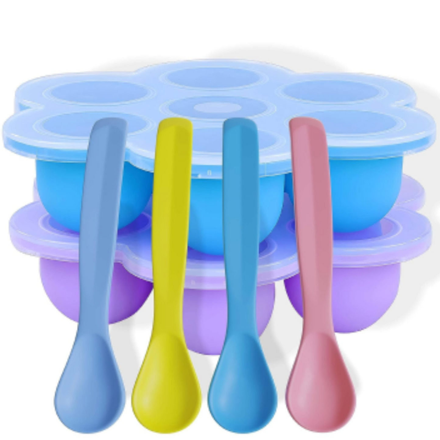 Babyvoeding bewaarbakjes set - Baby bakjes met 4 stuks babylepels ...
